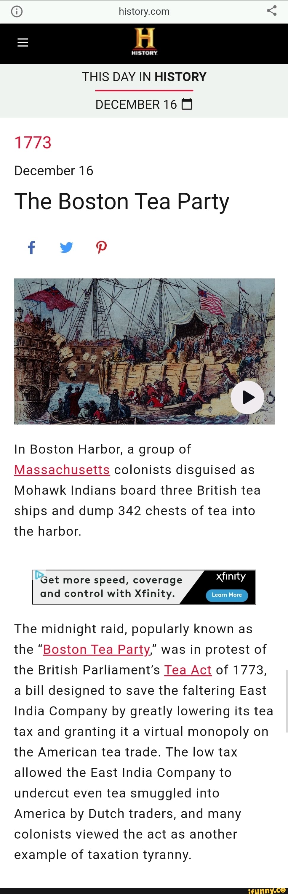 HISTORY THIS DAY IN HISTORY DECEMBER 16 1773 December 16 The Boston Tea ...