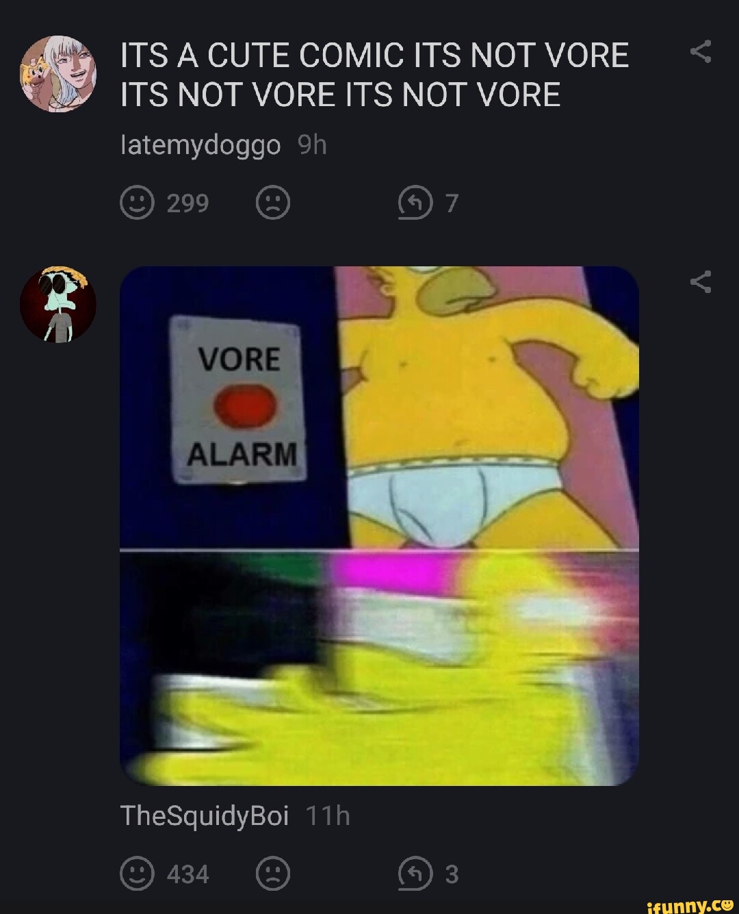 ITS A CUTE COMIC ITS NOT VORE ITS NOT VORE ITS NOT VORE ccvaan'ze lee [eco (9) 7 TheSquidyBoi On ...