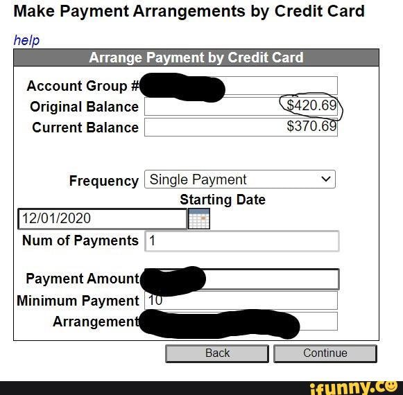 Make Payment Arrangements by Credit Card help Arrange Payment by Credit ...