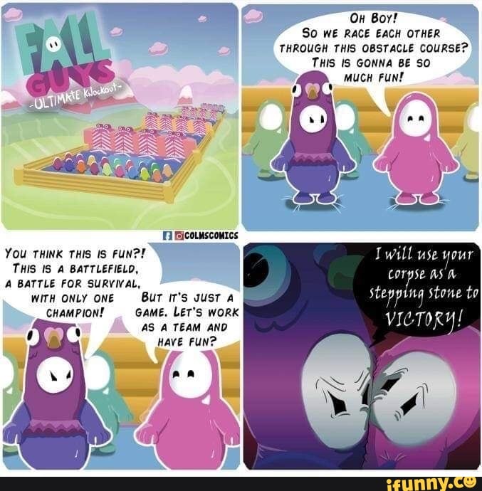 On Boy! SO WE RACE EACH OTHER THROUGH THIS OBSTACLE COURSE? THIS IS ...