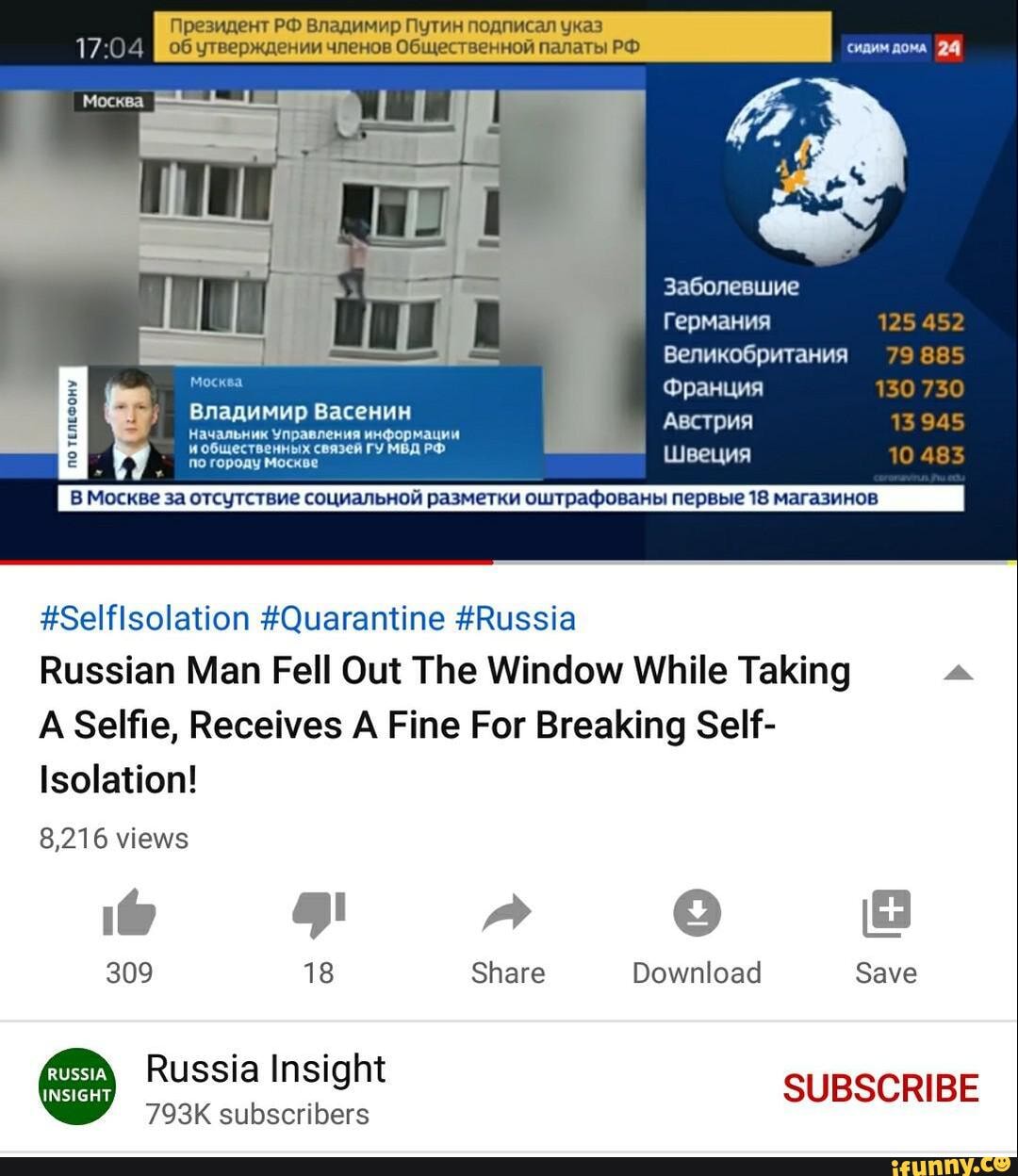 #Selflsolation #Quarantine #Russia Russian Man Fell Out The Window ...