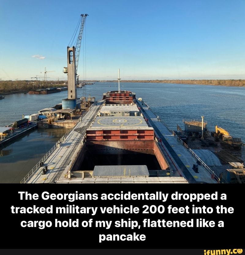 The Georgians accidentally dropped a tracked military vehicle 200 feet ...