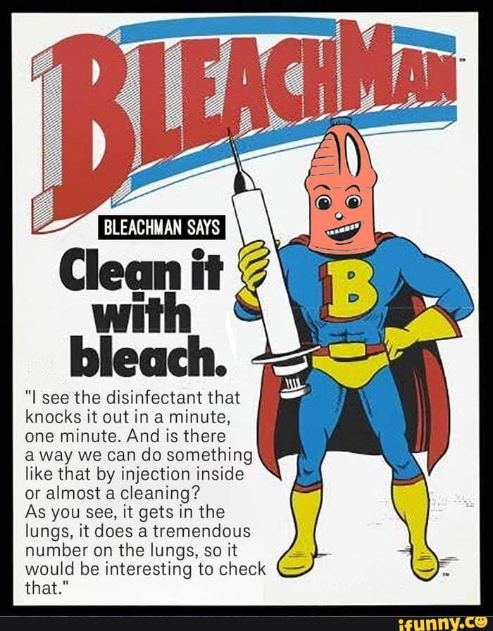 BLEACHMAN SAYS Clean it bleach. "I see the disinfectant that knocks it ...