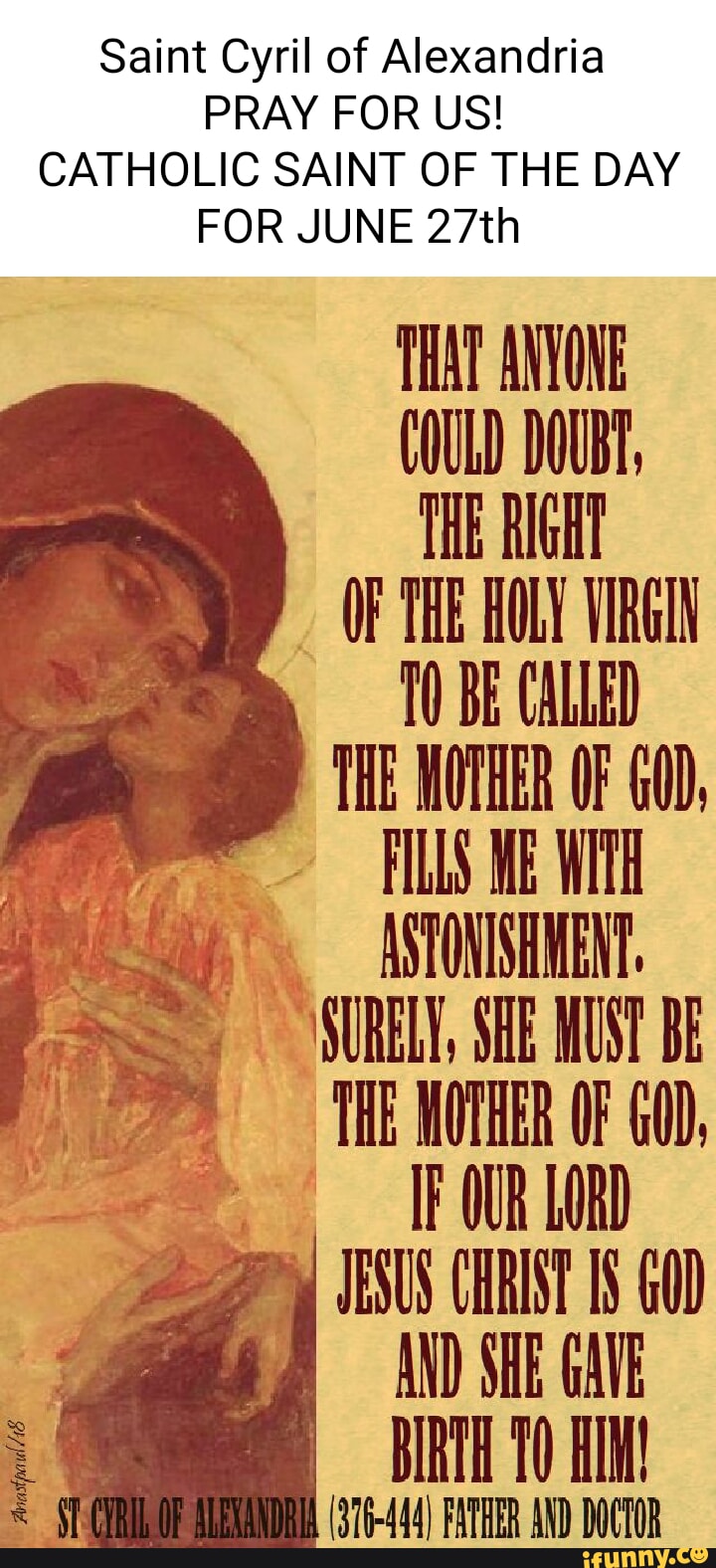 Saint Cyril of Alexandria PRAY FOR US! CATHOLIC SAINT OF THE DAY FOR ...