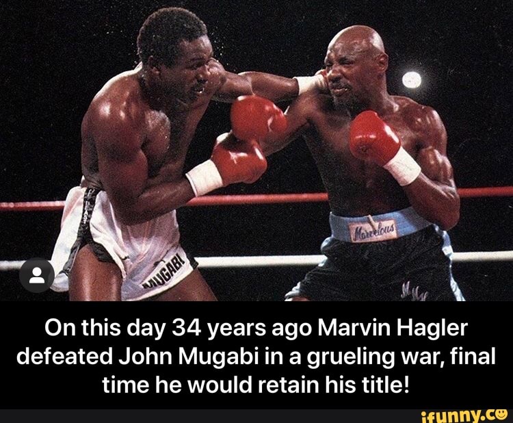 On this day 34 years ago Marvin Hagler defeated John Mugabi in a ...