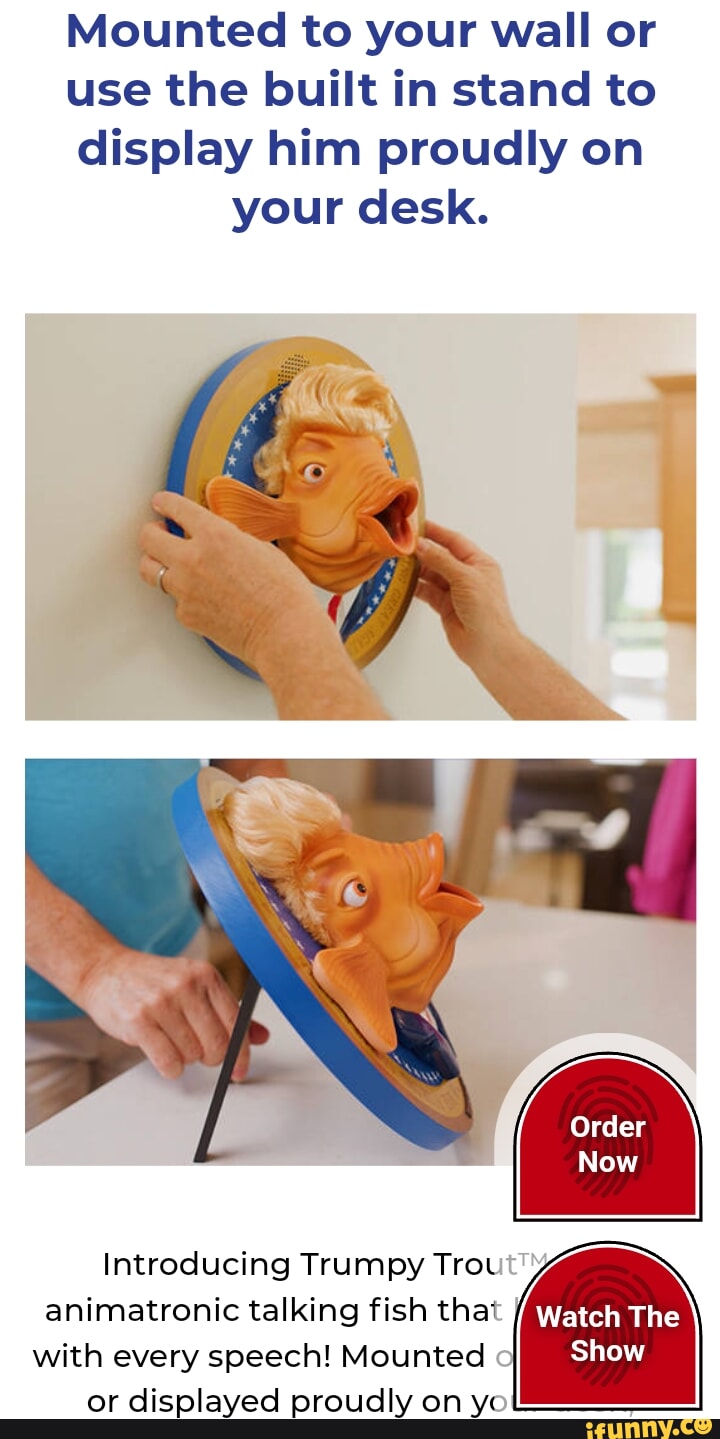 Mounted to your wall or use the built in stand to display him proudly ...