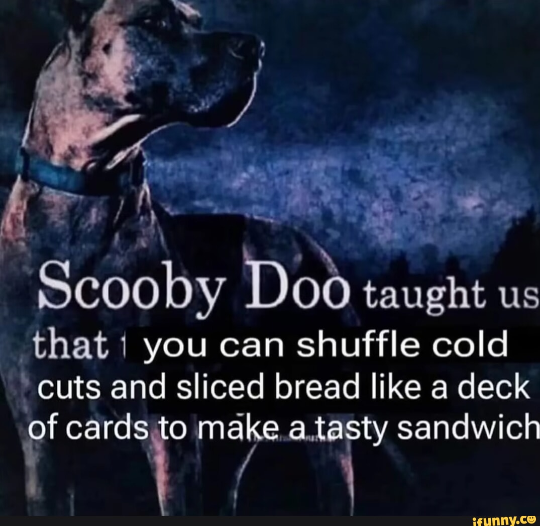 Scooby Doo taught us that you can shuffle cold cuts and sliced bread ...