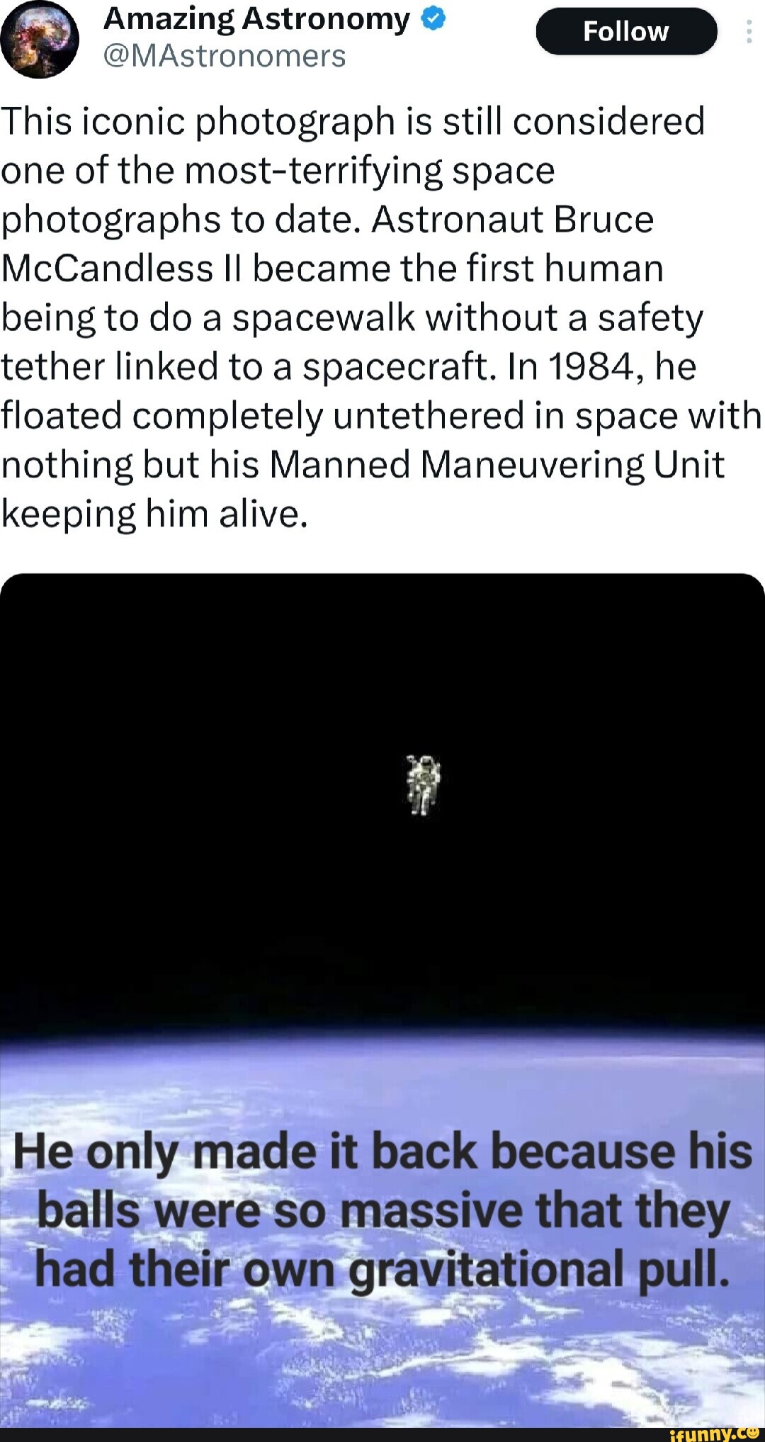 Amazing Astronomy MAS ONOMerS Foll This iconic photograph is still ...