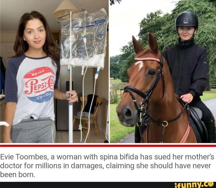 Evie Toombes, a woman with spina bifida has sued her mother's doctor ...