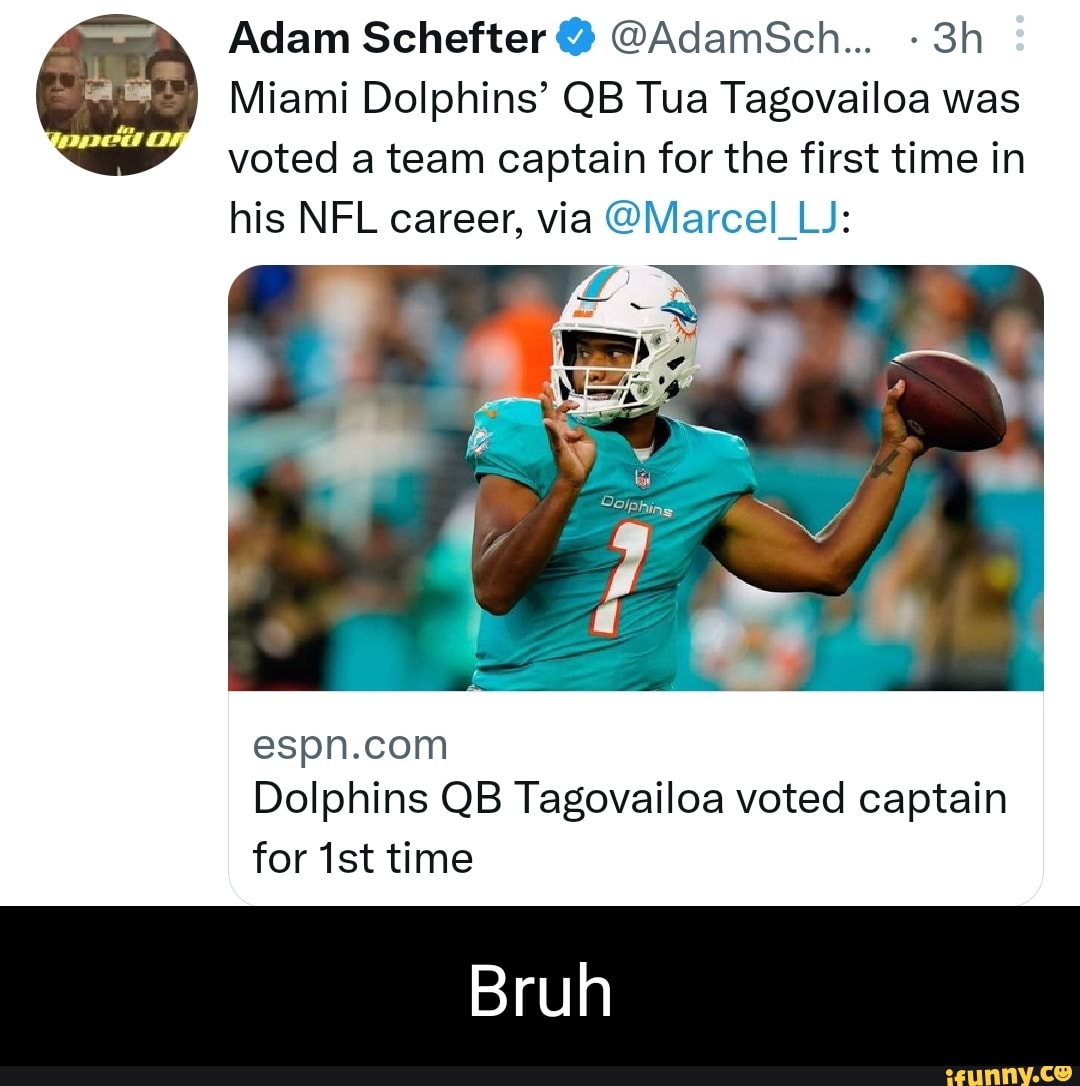Adam Schefter @ @AdamSch... Sh Miami Dolphins' QB Tua Tagovailoa was ...