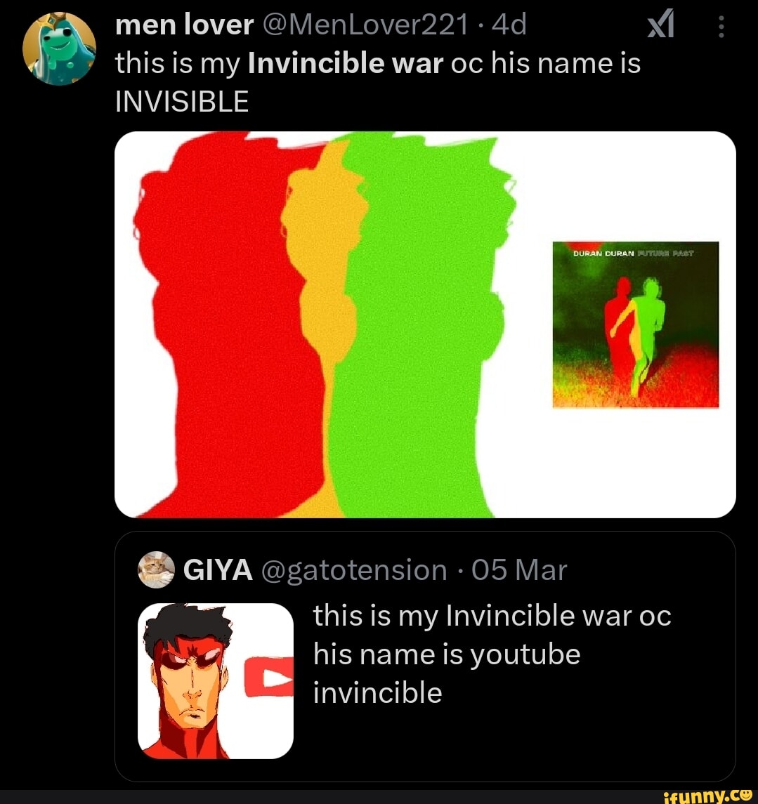 Men lover @MenLover221 this is my Invincible war oc his name is ...