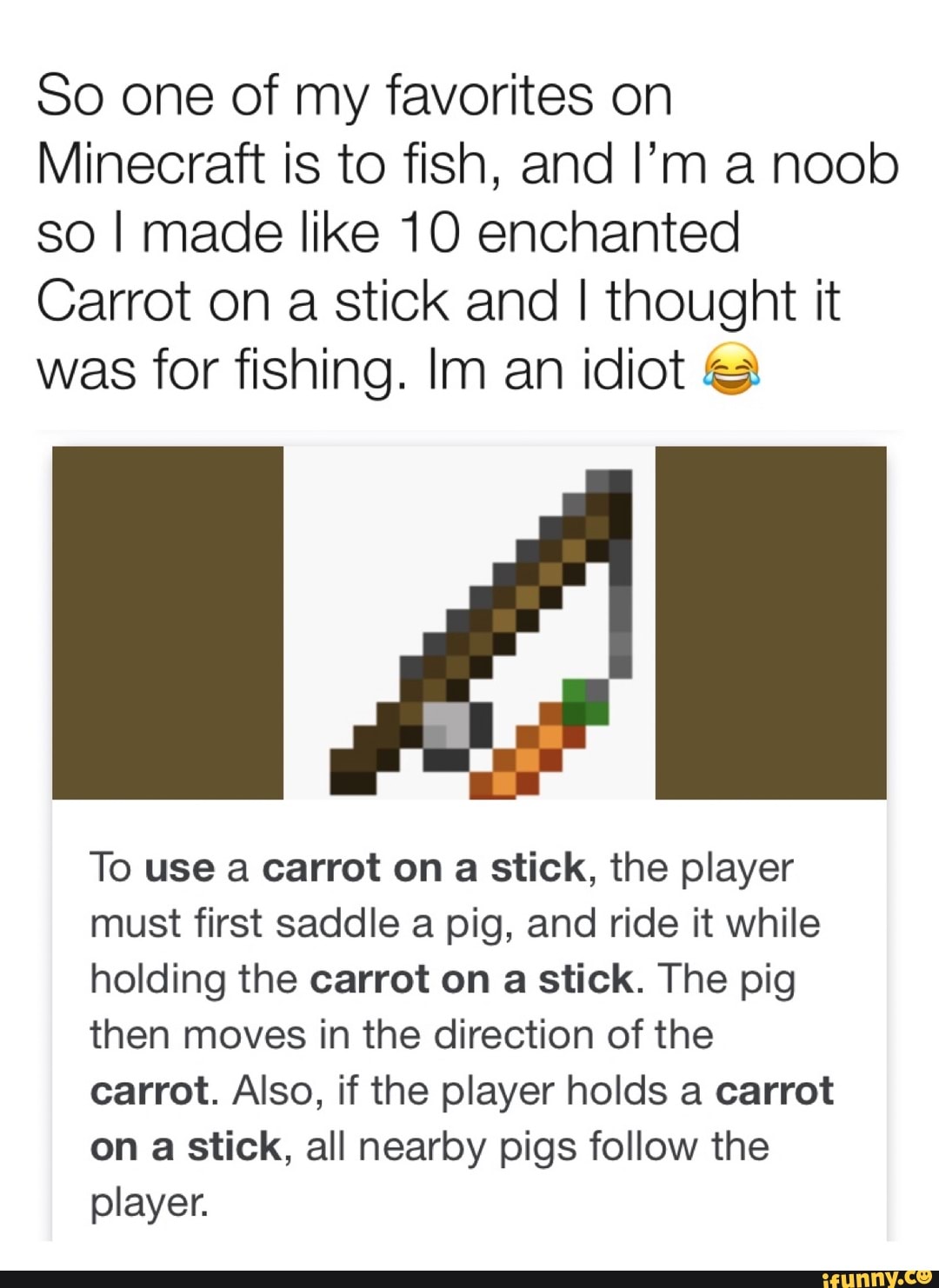 So one of my favorites on Minecraft is to fish, and I'm a noob so I ...