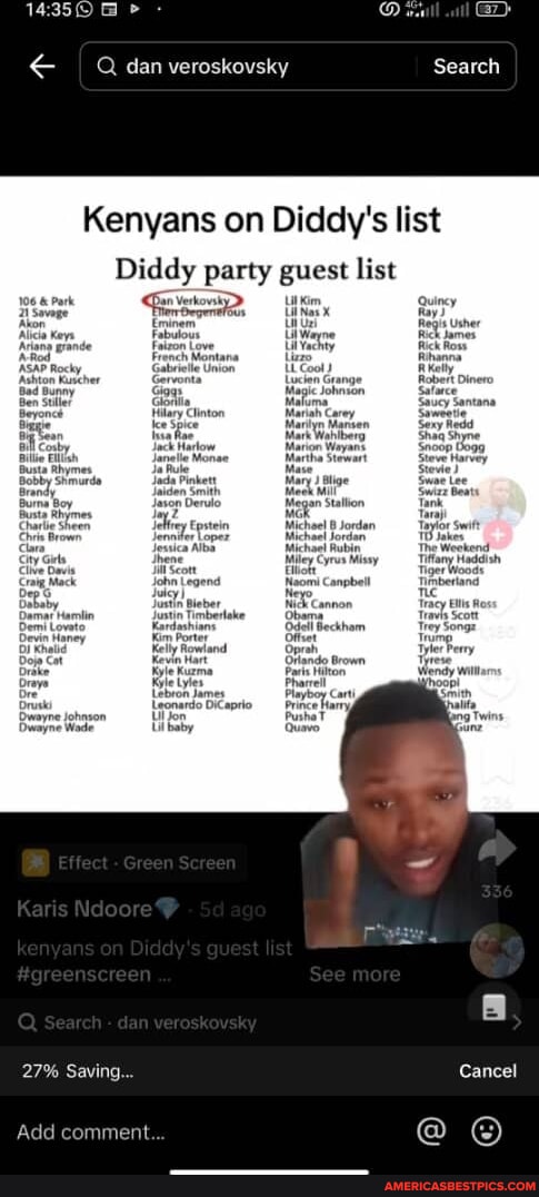 14350 - Q dan veroskovsky Kenyans on Diddy's list Diddy party guest ...