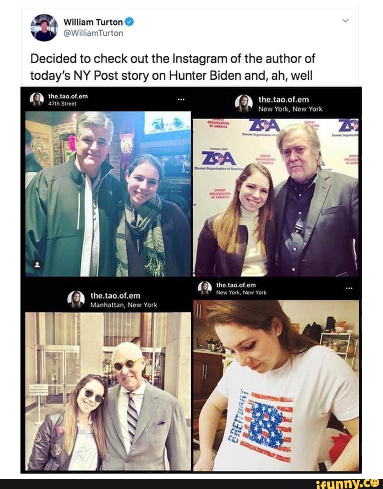 William Turton Decided to check out the Instagram of the author of today's NY Post story on ...