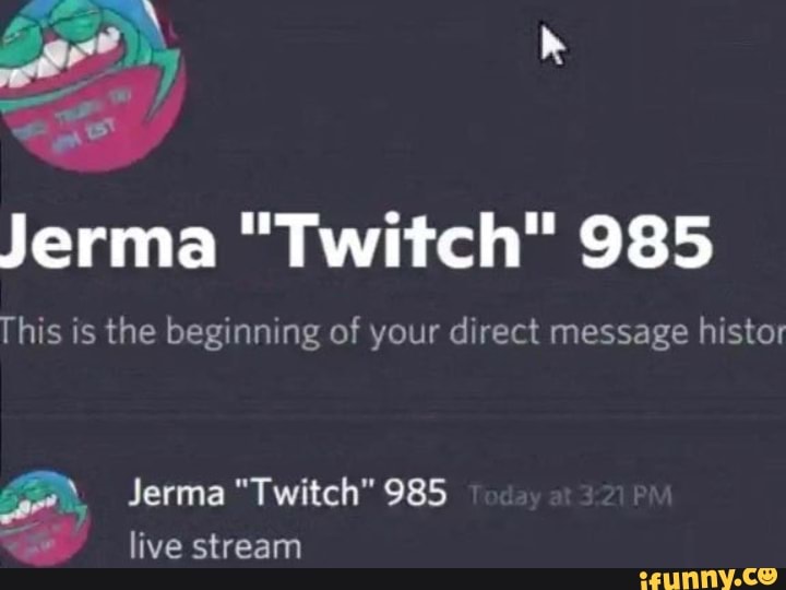 Jerma "Twitch" 985 This is the beginning of your direct message histor ...