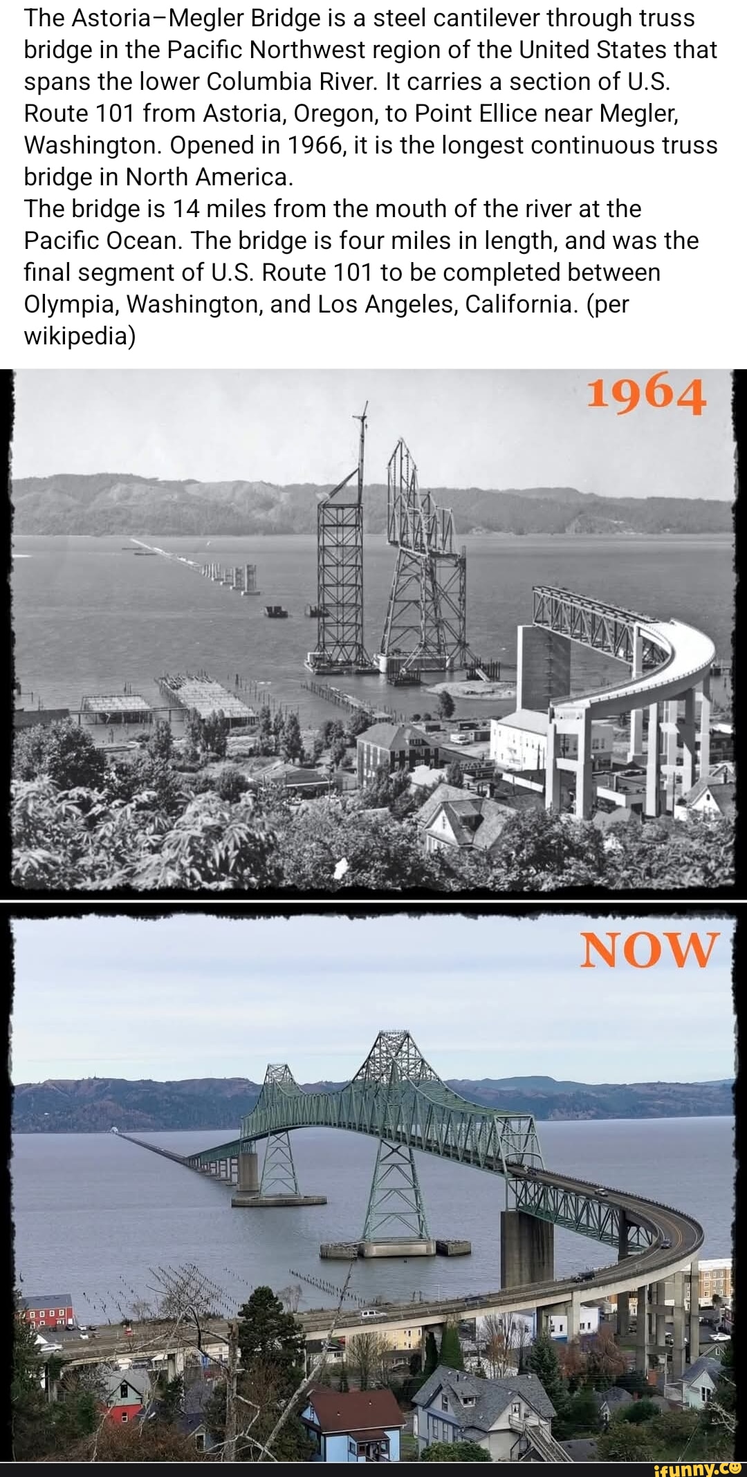 The Astoria-Megler Bridge is a steel cantilever through truss bridge in ...