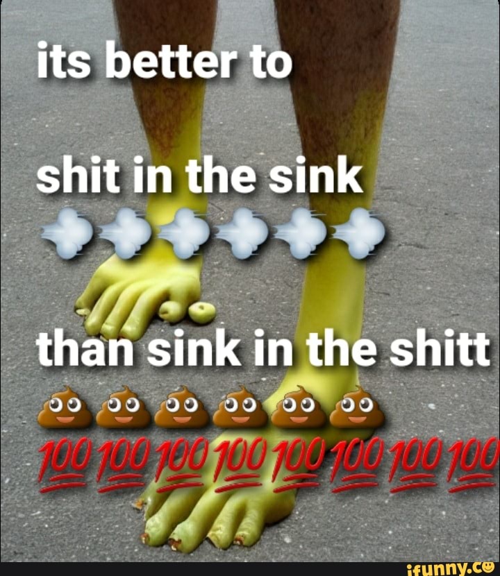 Its better to shit in the sink than sink in the shitt - iFunny