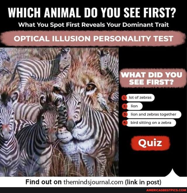 WHICH ANIMAL DO YOU SEE FIRST? What You Spot First Reveals Your ...