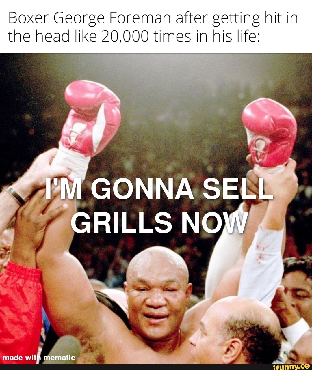 Boxer George Foreman after getting hit in the head like 20,000 times in ...