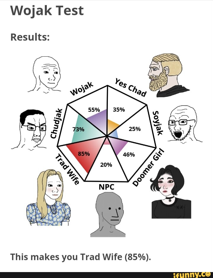 Wojak Test Results: This makes you Trad Wife (85%). - iFunny