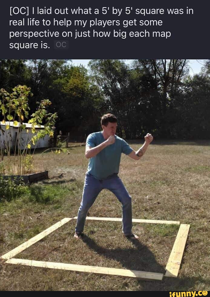 [OC] I laid out what a 5' by 5' square was in real life to help my ...