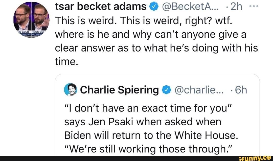 Tsar becket adams @BecketA... This is weird. This is weird, right? wt ...