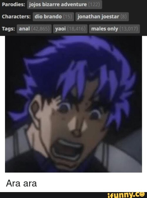 Parodies Jojos Bizarre Adventure Characters Dio Brando Jonathan 9217