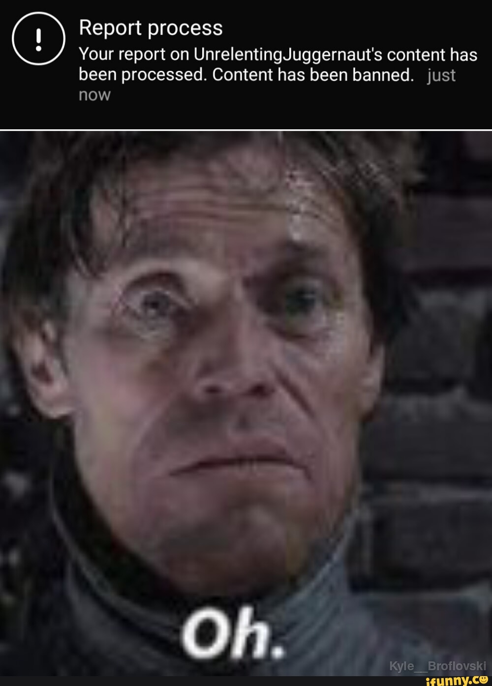 Report process Your report on UnrelentingJuggernaut's content has been ...