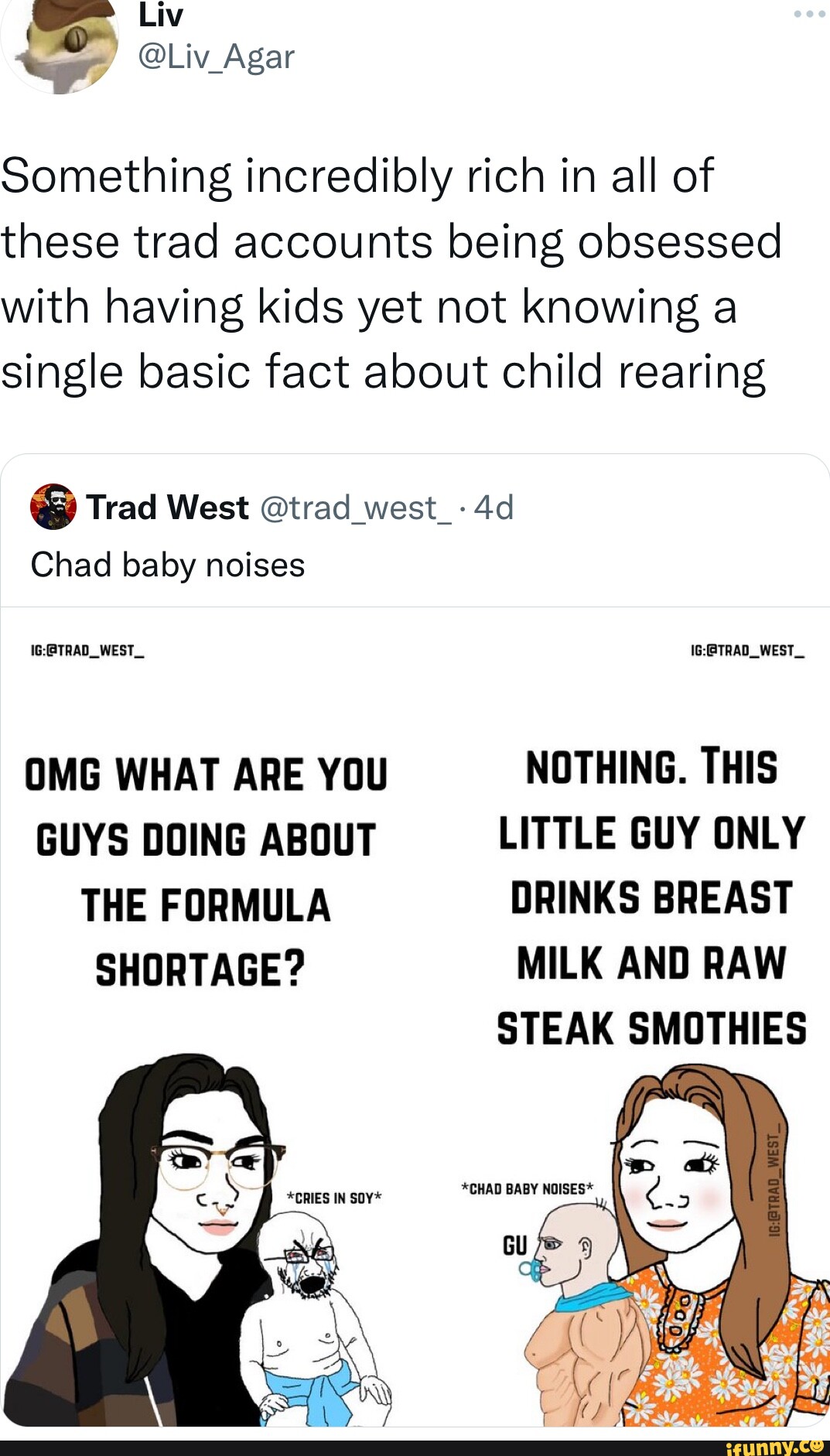 Liv @Liv_Agar Something incredibly rich in all of these trad accounts ...