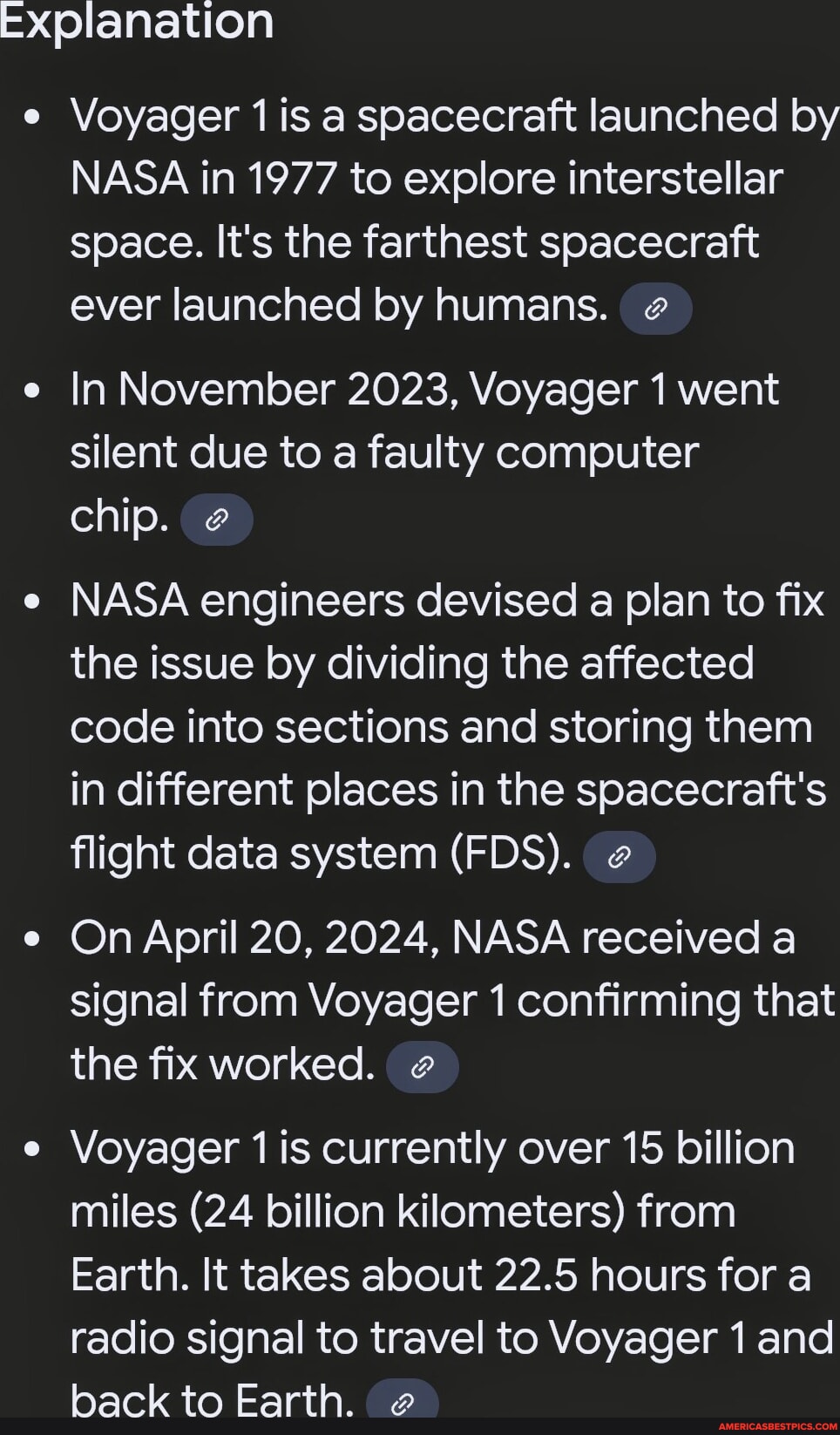 Explanation Voyager 1 is a spacecraft launched by NASA in 1977 to ...