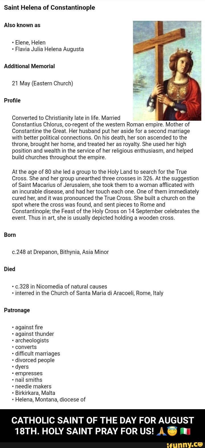 Saint Helena of Constantinople Also known as Elene, Helen + Flavia ...