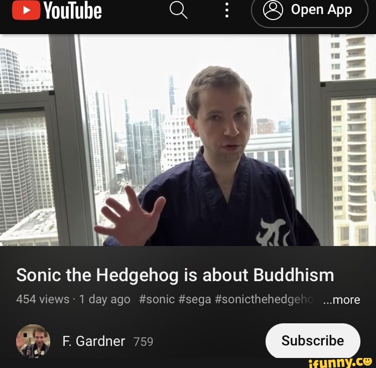 YouTube Open App Sonic the Hedgehog is about Buddhism 454 views 1 day ...