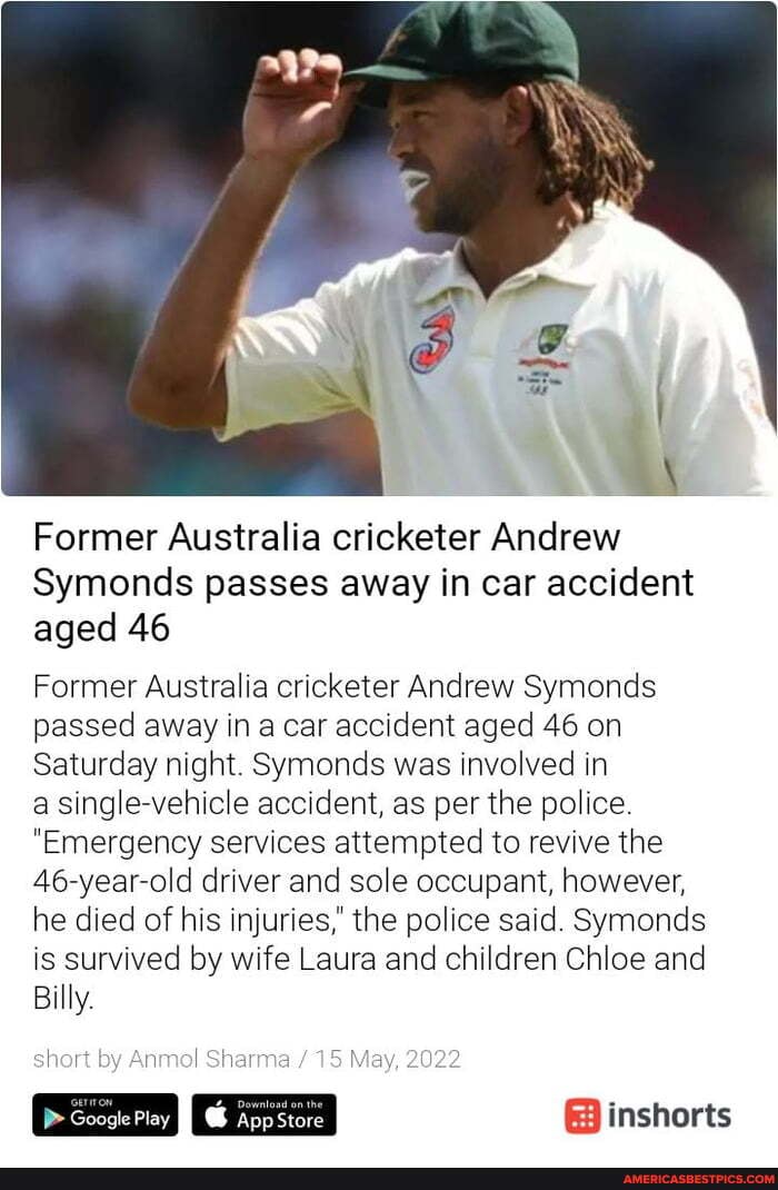 Former Australia cricketer Andrew Symonds passes away in car accident ...