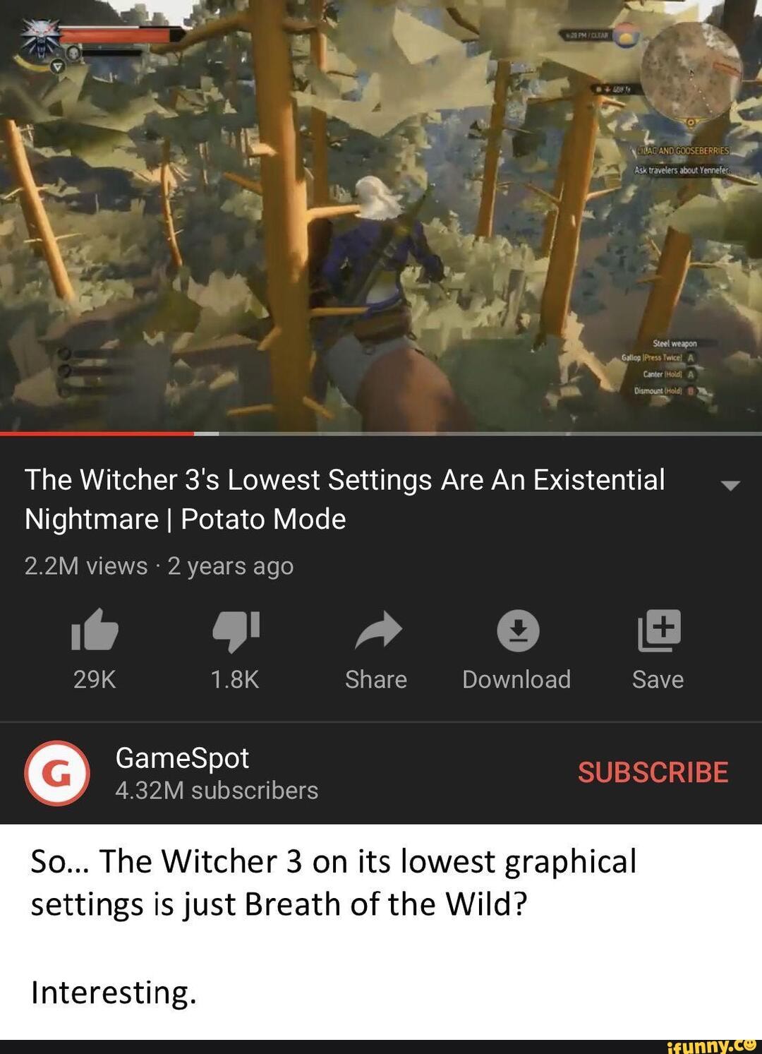The Witcher Lowest Settings Are An Existential Nightmare I Potato Mode ...