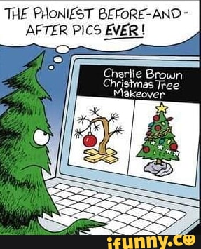 THE PHONIEST BEFORE-ANO- AFTER PICS EVER! Charlie Brown Christmas Tree ...