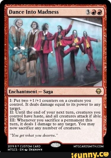 I: Put two +1 /+1 counters on a creature you control. It deals damage ...