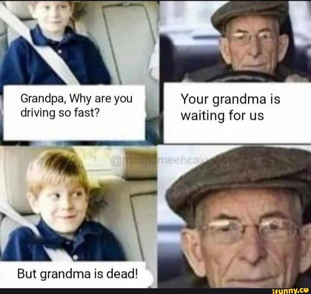 Grandpa, Why are you driving so fast? Your grandma is waiting for us ...
