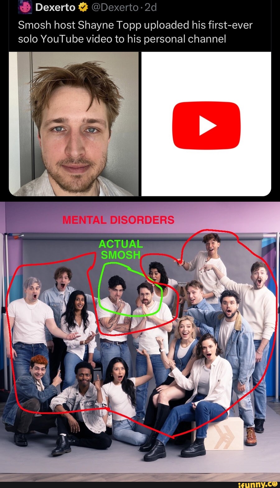 Dexerto @Dexerto- Smosh host Shayne Topp uploaded his first-ever solo ...