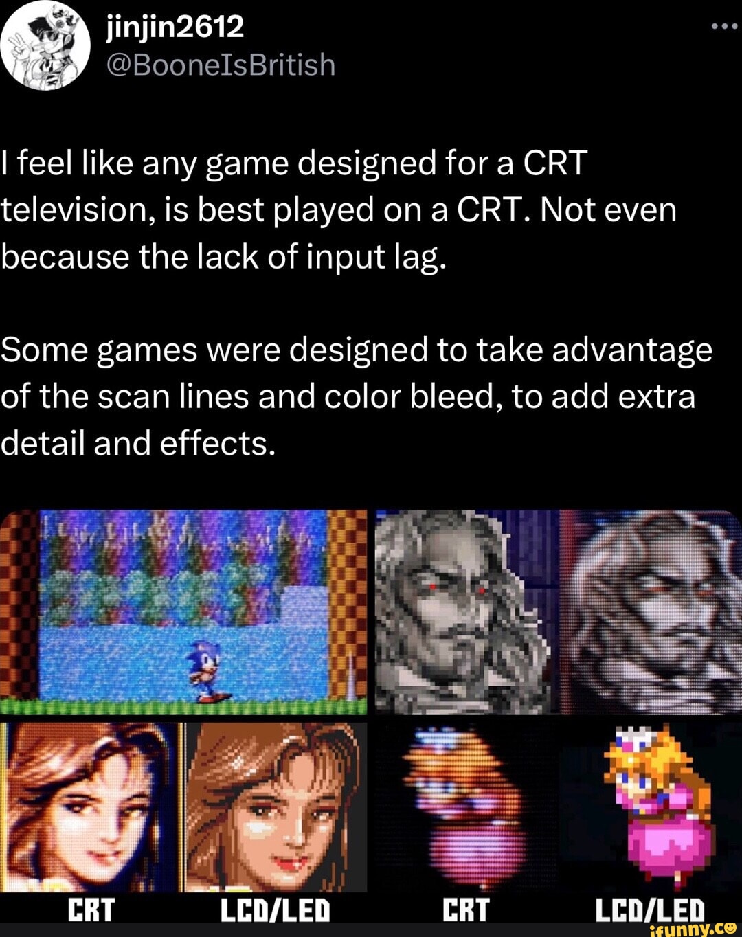 I feel like any game designed for a CRT television, is best played on a ...