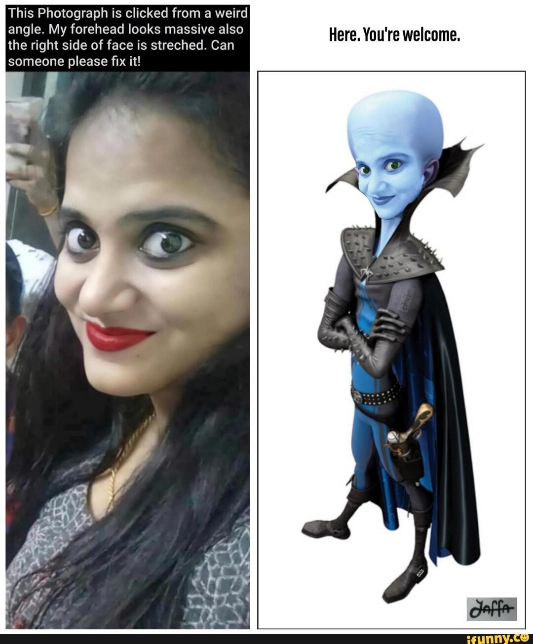 This Photograph is clicked from a weird angle. My forehead looks ...