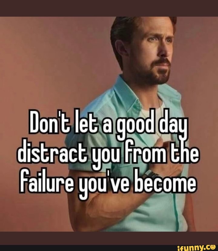 Dont let a good the distract you From the Failure you ve become - iFunny