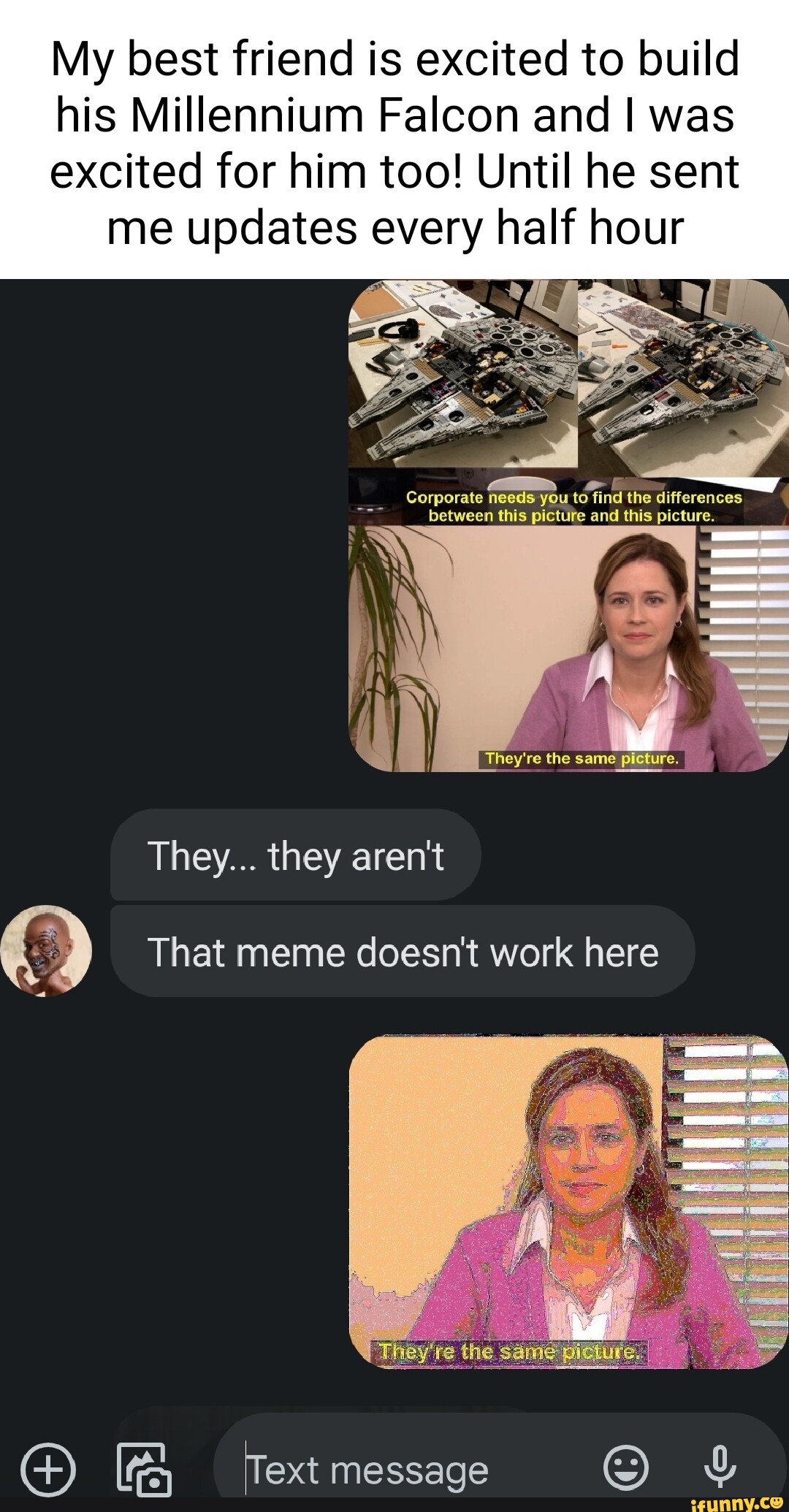 My best friend is excited to build his Millennium Falcon and I was ...