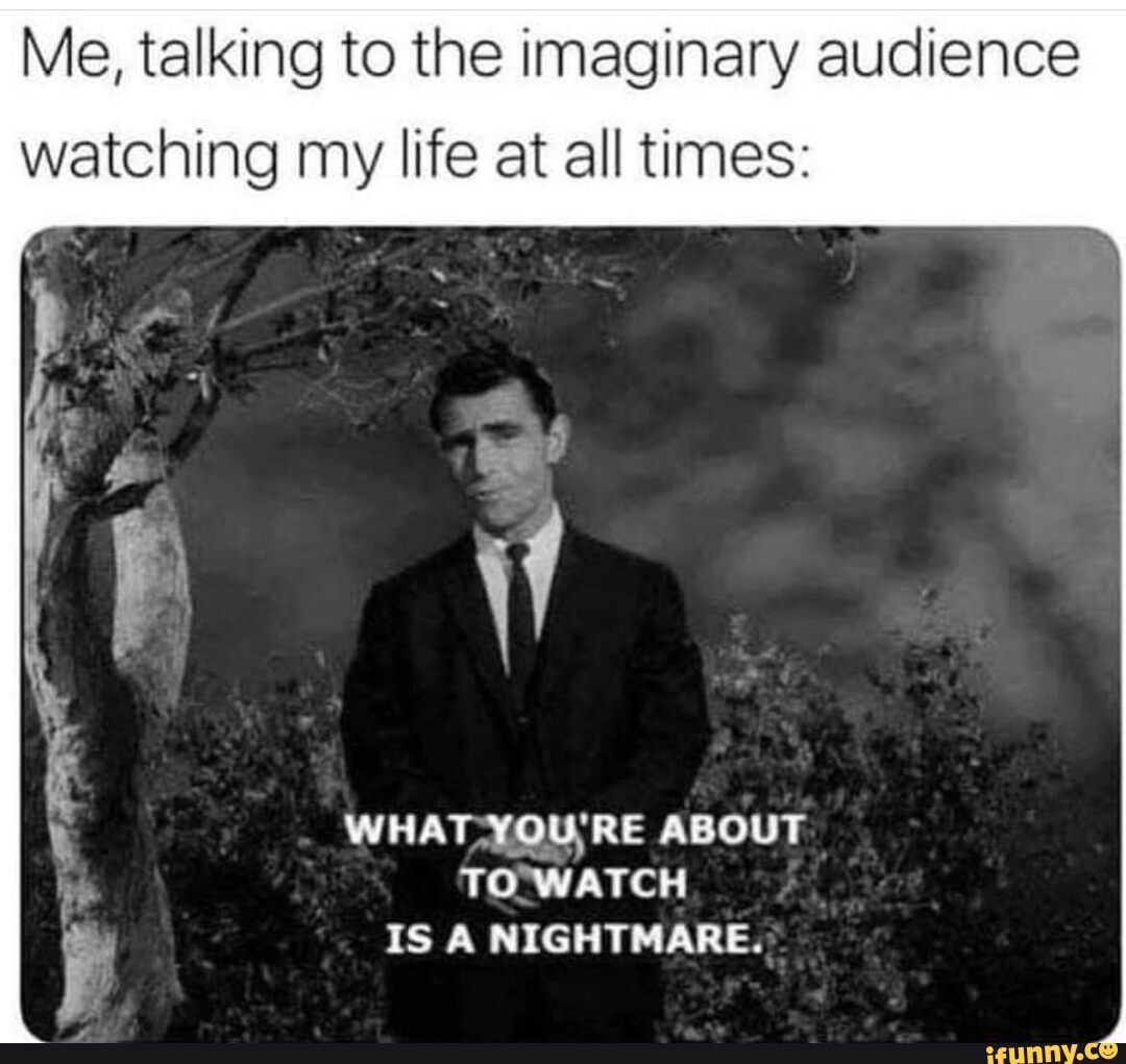 Me Talking To The Imaginary Audience Watching My Life At All Times me-talking-to-the-imaginary-audience-watching-my-life-at-all-times