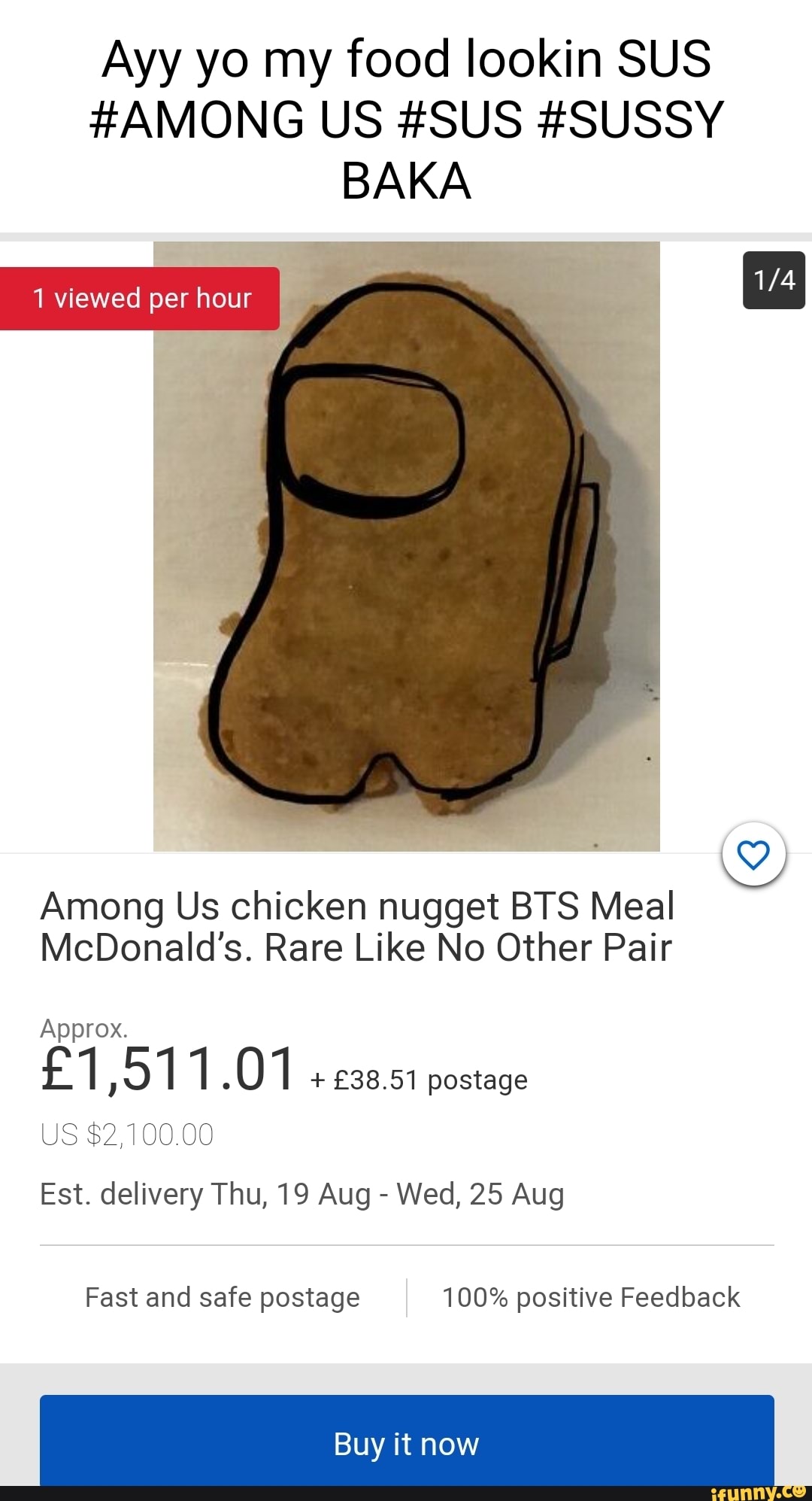 Ayy yo my food lookin SUS #AMONG US #SUS #SUSSY BAKA 1 viewed per hour ...