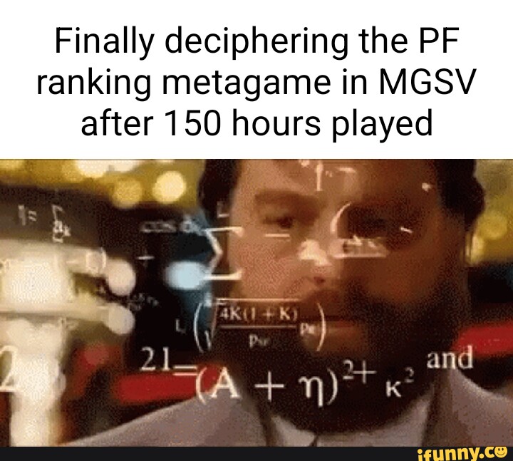 Finally deciphering the PF ranking metagame in MGSV after 150 hours ...