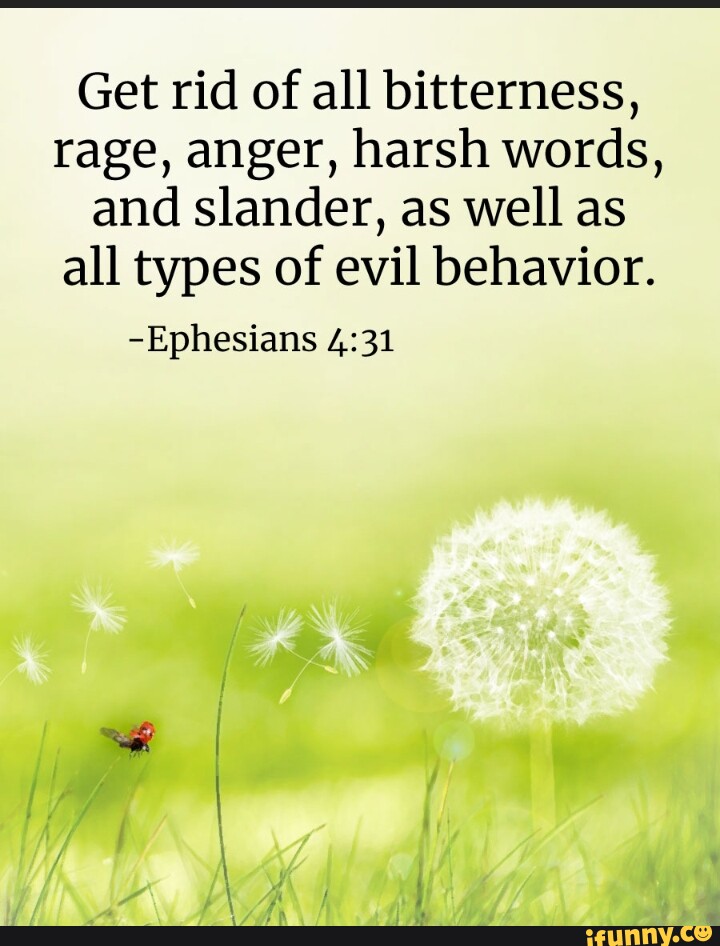 Get rid of all bitterness, rage, anger, harsh words, and slander, as ...
