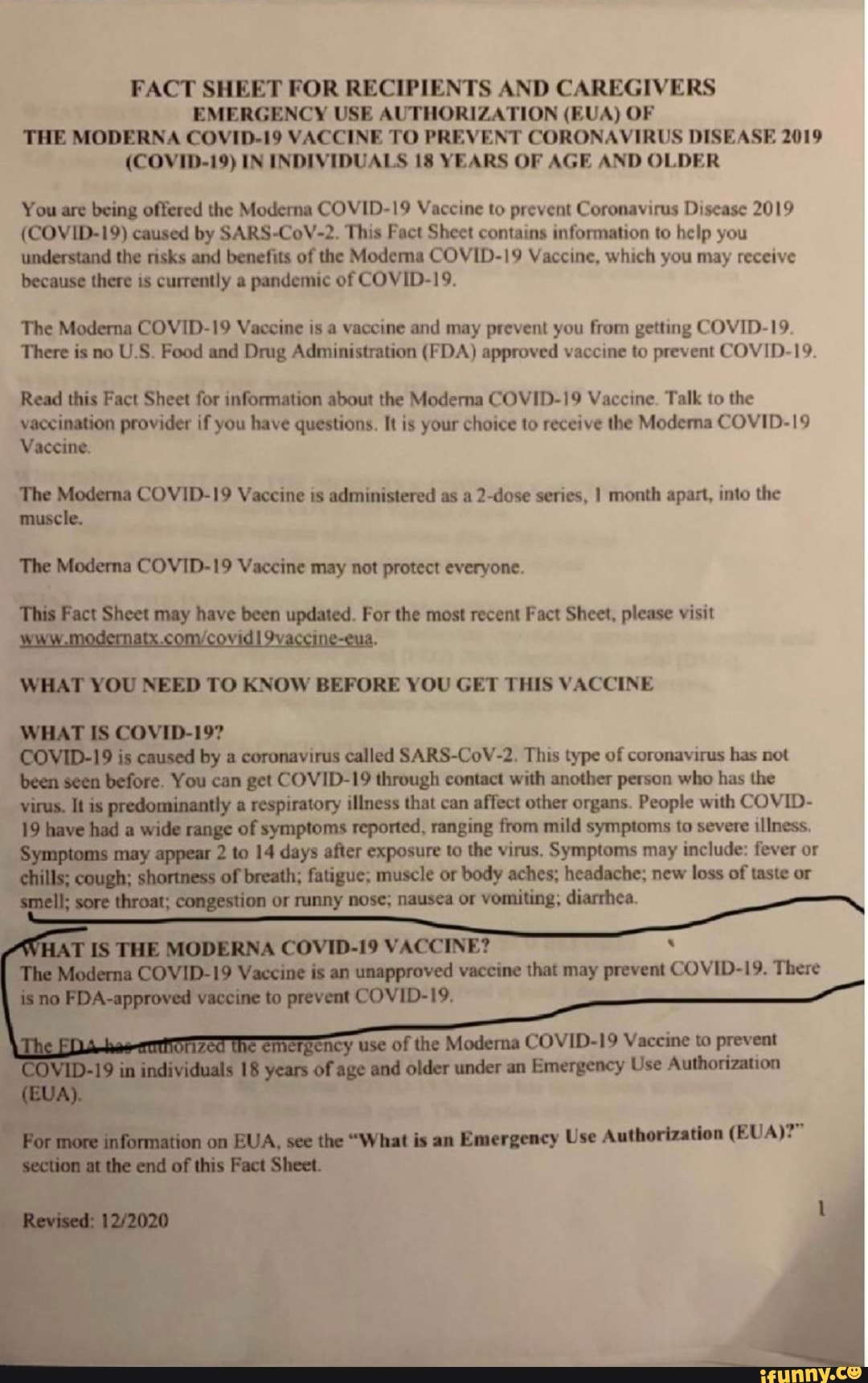 FACT SHEET FOR RECIPIENTS AND CAREGIVERS EMERGENCY USE AUTHORIZATION ...