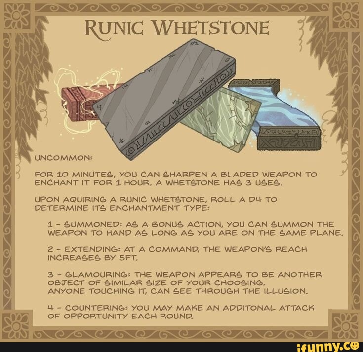RUNIC WHETSTONE AN UNCOMMON= FOR 10 MINUTES, YOU CAN SHARPEN A BLADED ...