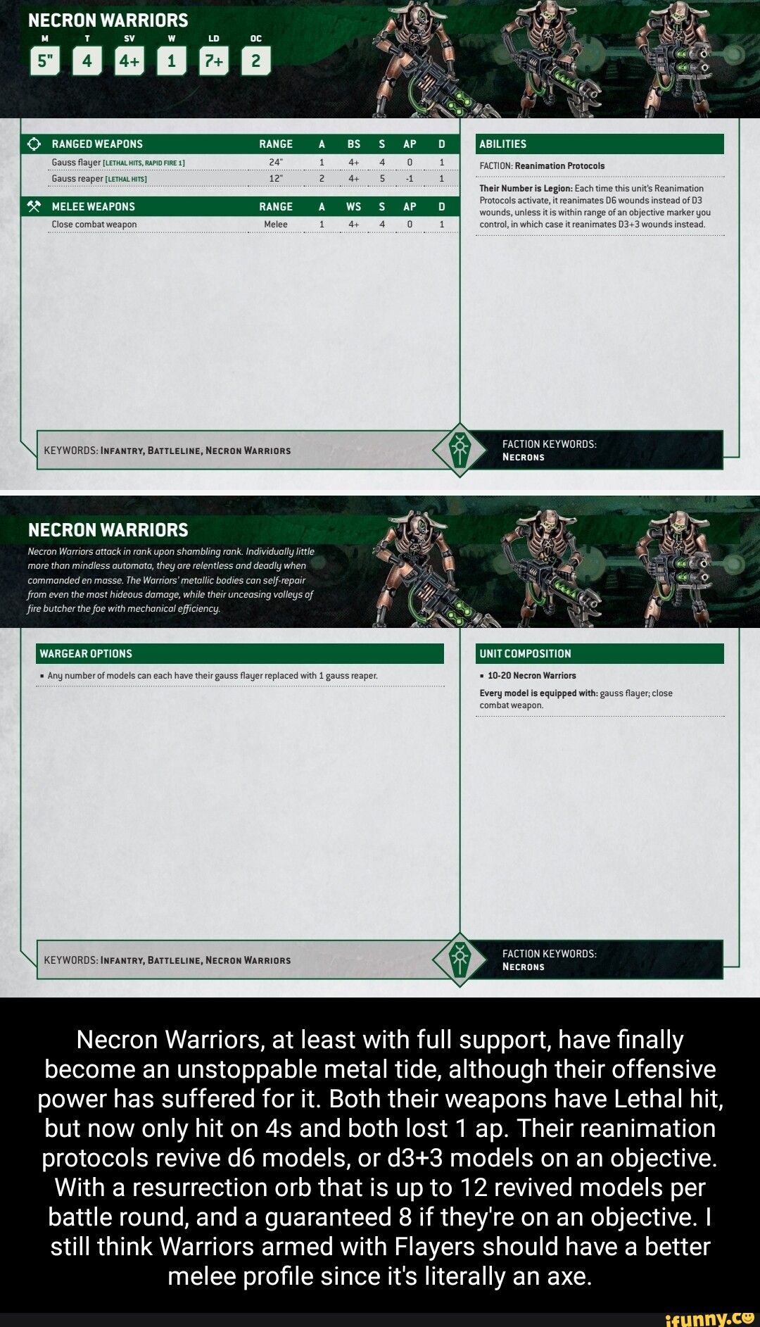 NECRON WARRIORS sv oc ABILITIES Gauss flayer [LETHAL Hms, APIO FIRE 1 ...