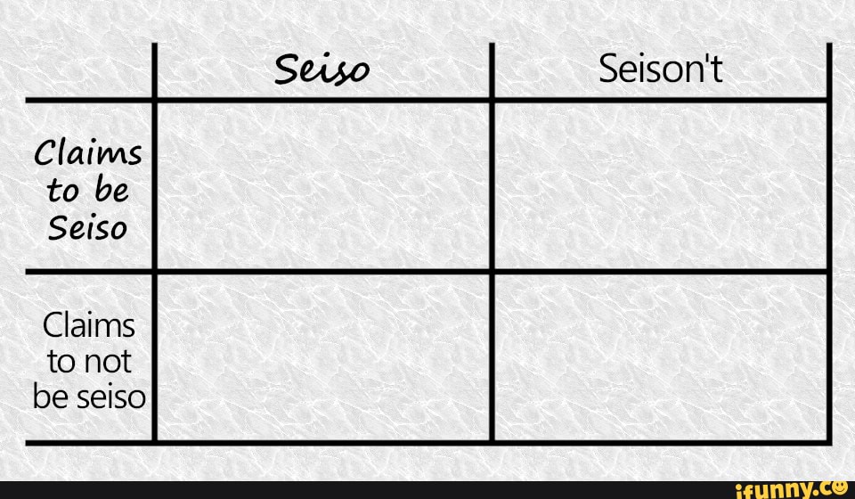 Seuo Seison't Claims to be Seiso Claims to not be seiso - iFunny